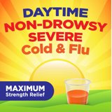 Equate Non Drowsy Daytime Severe Cold & Flu Liquid, Original Flavor, 12 ...