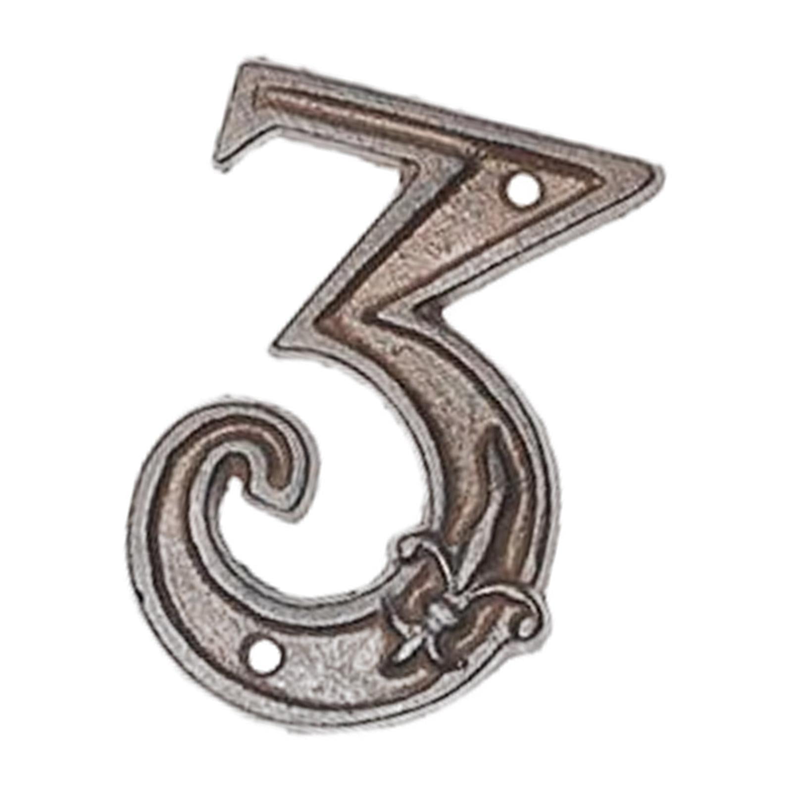 Style Metal Digit Door Plaque Address Number Wall Mounted Sign Numerals ...