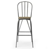 Furniture of America Chelsea Metal Windsor Bar Stool in Gray (Set of 2 ...