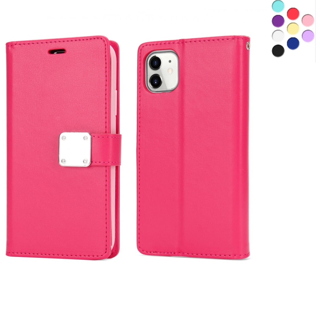 iPhone 12 Pro and iPhone 12 Wallet Multi Pocket Case - PU Leather Flip ...