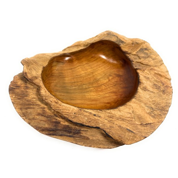 Curly Rustic Teak Wooden Bowl 15 inch X 4 inch X 16 inch Teak Root ...