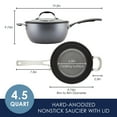 Rachael Ray 4.5 Quart Hard Anodized Nonstick Saucier Pan with Lid and ...