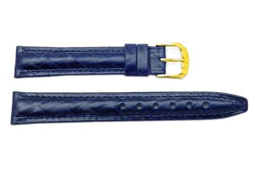 12mm Genuine Leather Textured Padded Blue Watch Band - Walmart.com