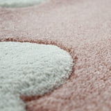 Paco Home Kids Rug with Charming Clouds for Nursery in Pastel Pink ...