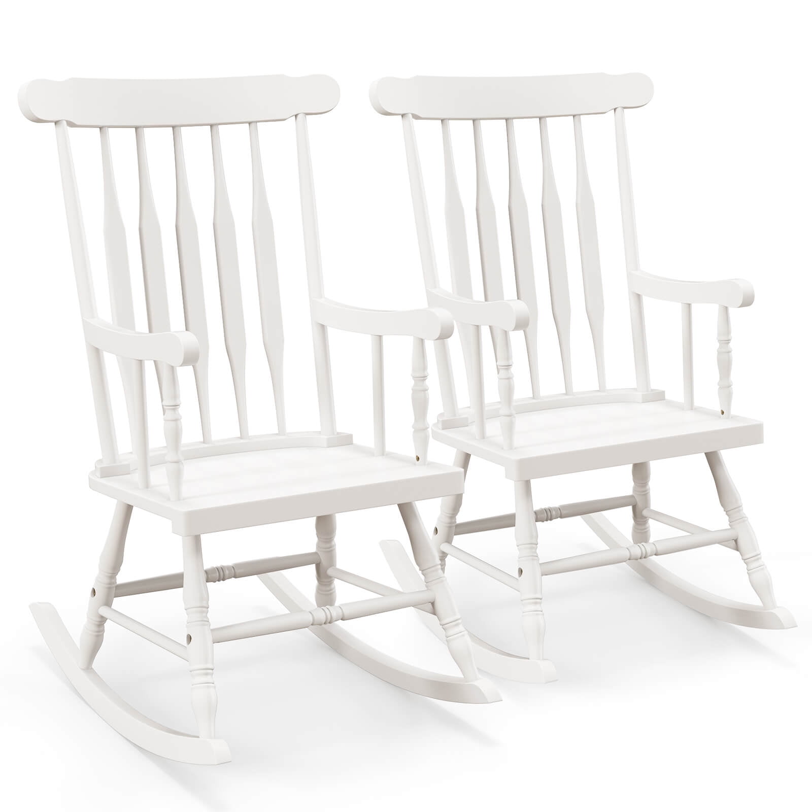 Click here for Costway Set Of 2 Wood Rocking Chair Glossy Finish... prices