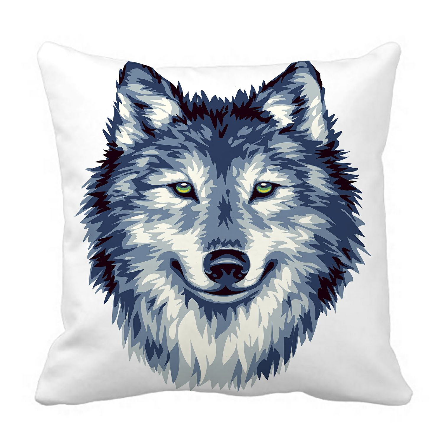 PHFZK watercolor Pillow Case, Blue Wild Wolf Pillowcase Throw Pillow ...