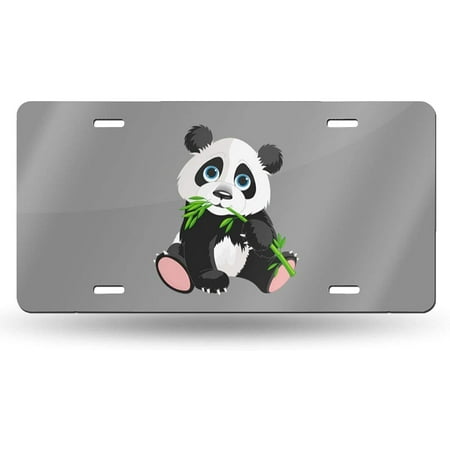 Panda License Plate, Aluminum Frames Cover Decorative Front Car Tag ...