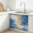 Abstract Mottled Texture Cabinet Curtains Retro Yellow Blue Painting ...