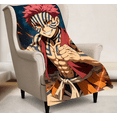 Demon Slayer Akaza Action Scene Flannel Blanket - Bold Anime Character ...