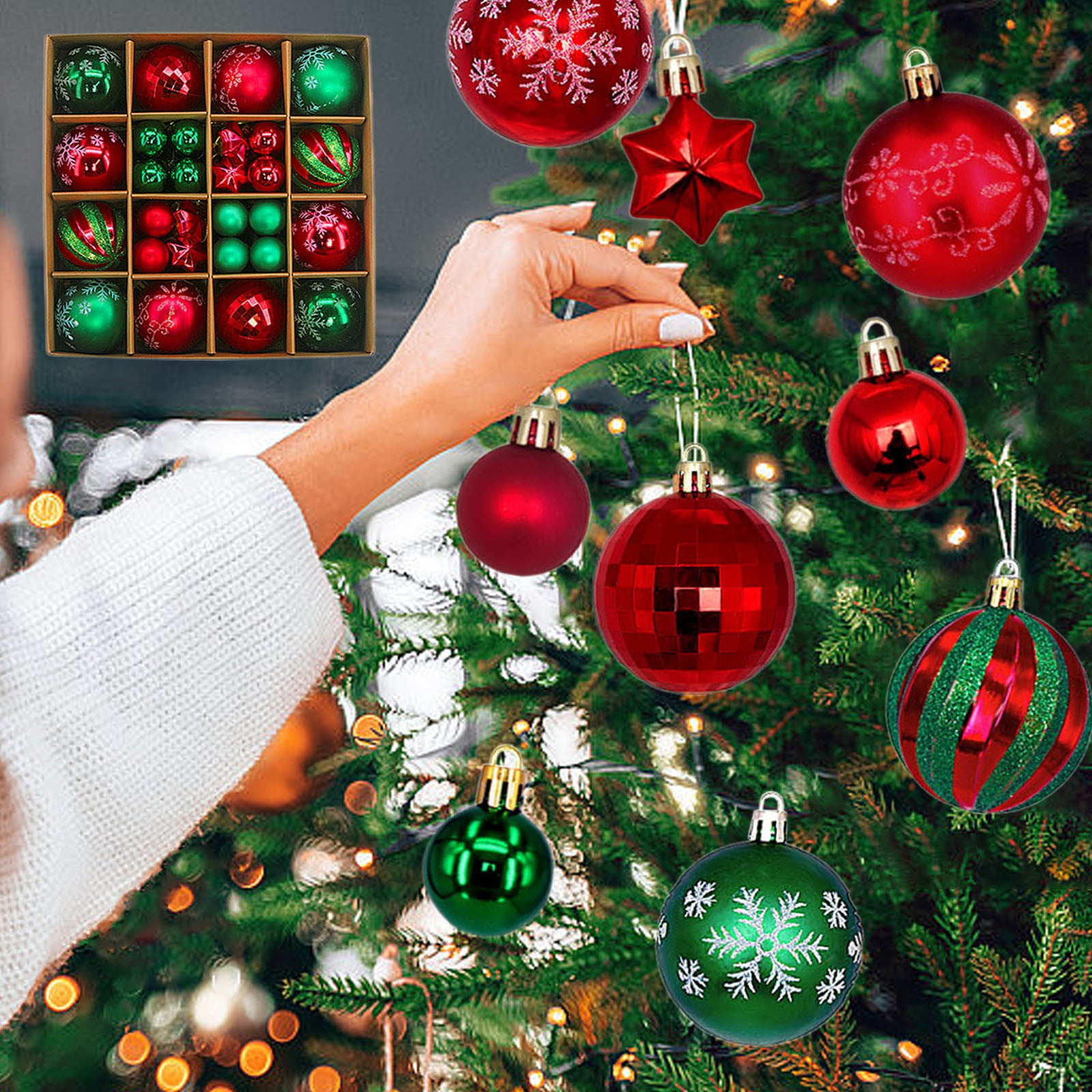 Click here for Dvkptbk Christmas Tree Balls Ornaments Set  44pcs... prices