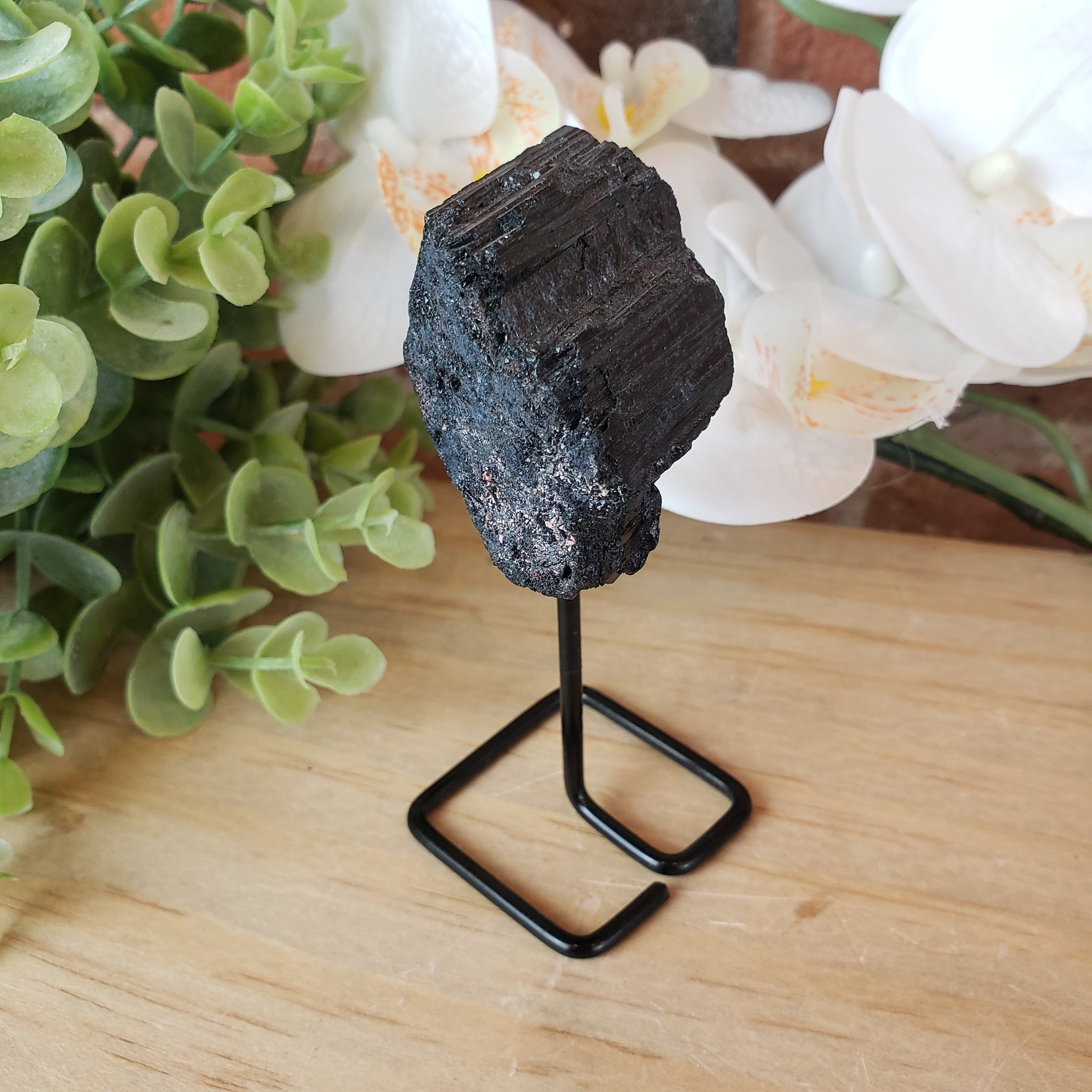 Black Tourmaline Specimen on Stand 3" - Walmart.com