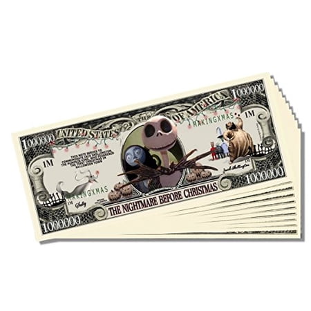 The Nightmare Before Christmas Novelty Million Dollar Bill - 10 Count ...