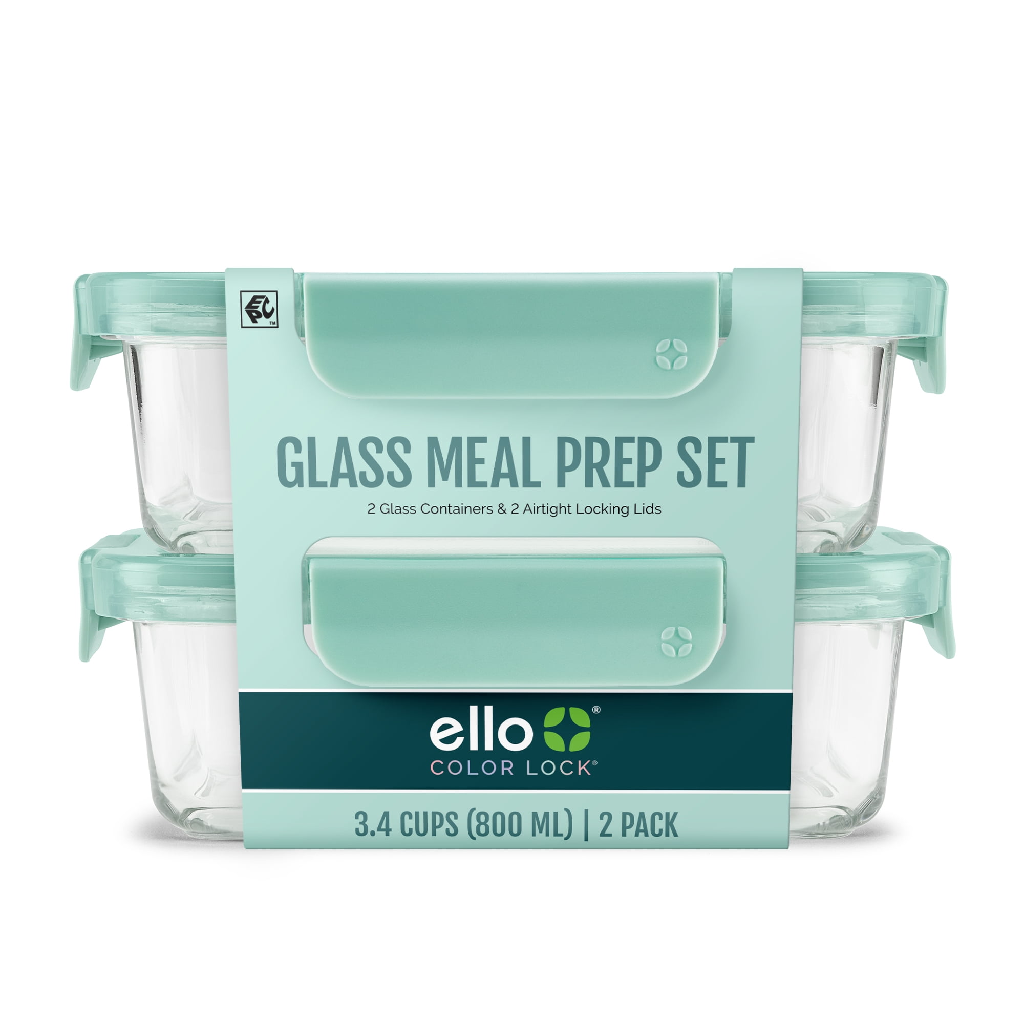 Click here for Ello Color Lock 3.4 Cup 2 Pack Glass Meal Prep Con... prices