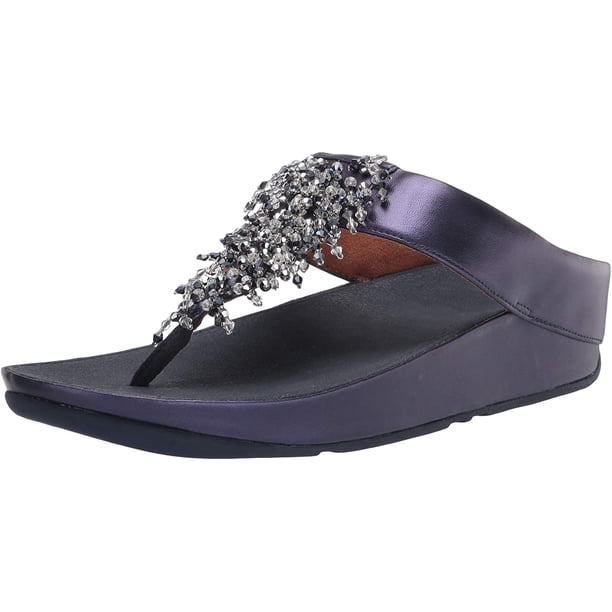 FitFlop Womens Rumba Beaded Toe-Post Sandals 7 Midnight Navy - Walmart.com