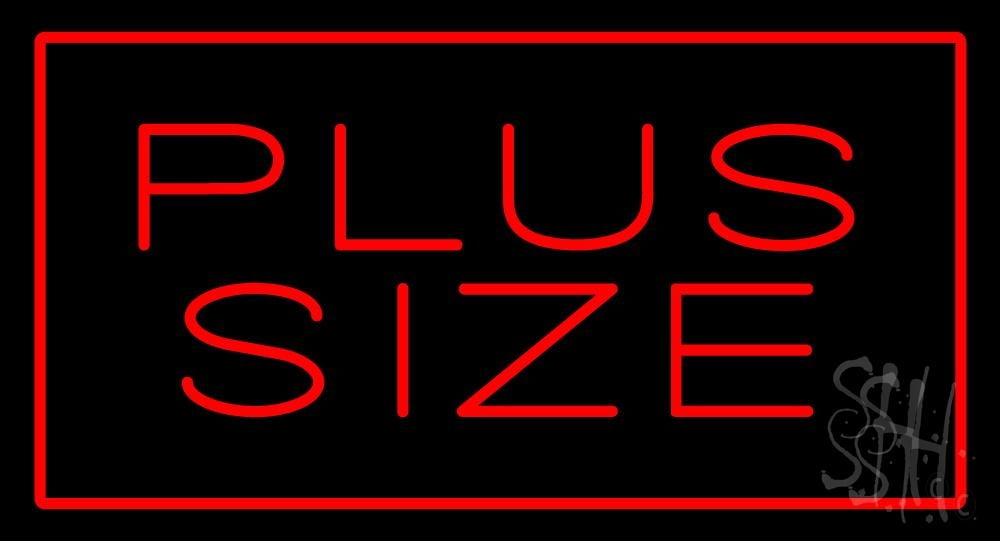 Red Plus Size Red Border LED Neon Sign 20" Tall x 37" Wide - inches ...