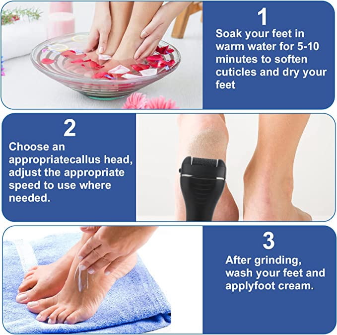 Buy Electronic Foot File Pedicure Kits , 16 in 1 Rechargeable Portable ...