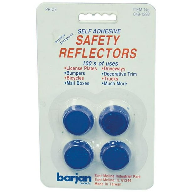Multi-Purpose Mini Blue Round Self Adhesive Safety Reflectors - 4 Per ...