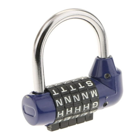 5 Letters Code Padlock Combination Lock Luggage Lockers Blue | Walmart ...