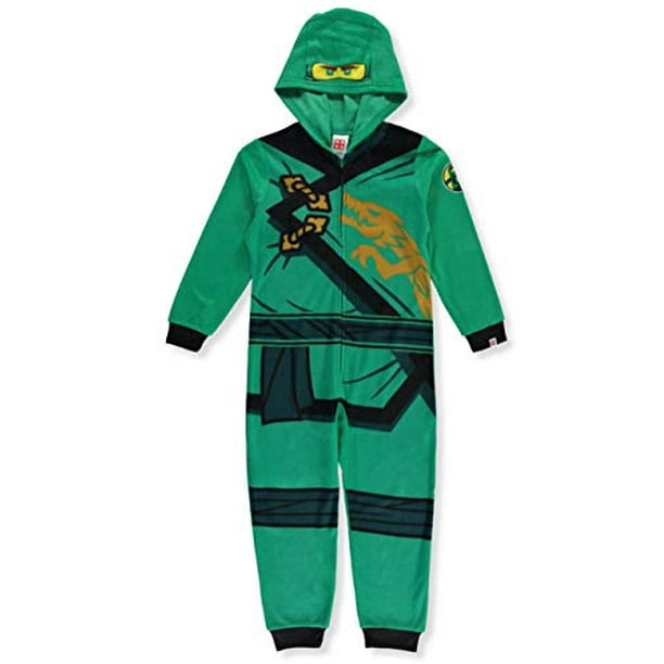 NINIJAGO - Lego Ninjago Big Boys' Green Hooded One-Piece Pajamas 10-12 ...