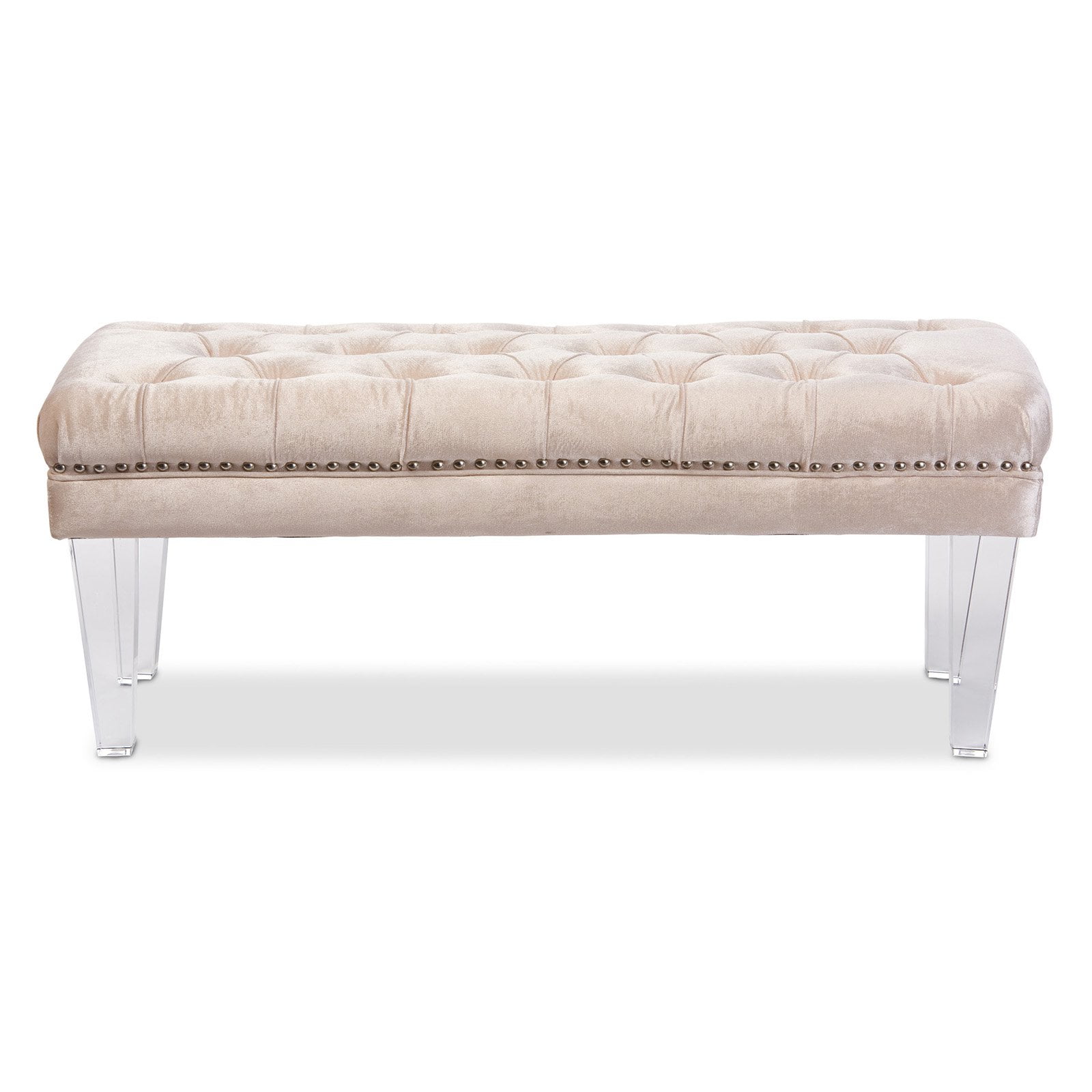 Baxton Studio Edna Modern and Contemporary Rectangular Beige Microsuede ...