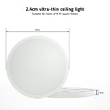 Epicflare LED Ceiling Light, 18W Round Flush Mount, 4000K Adjustable ...