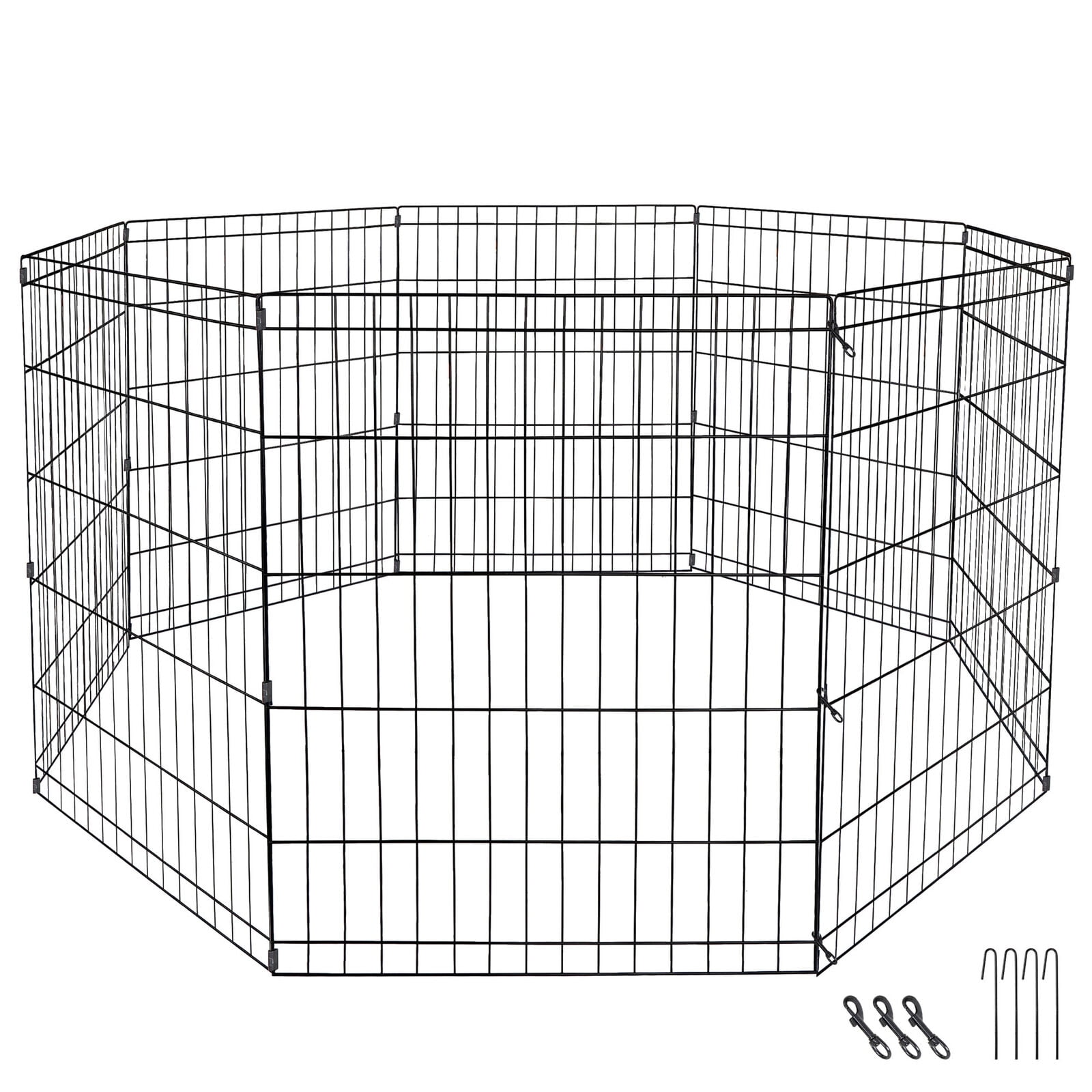 ZENY 30" Foldable Metal Exercise Pen & Pet Playpen Exercise Fence ...