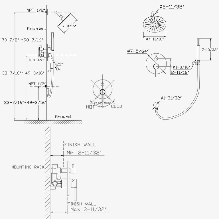 Shower Plumbing Rough In Dimensions