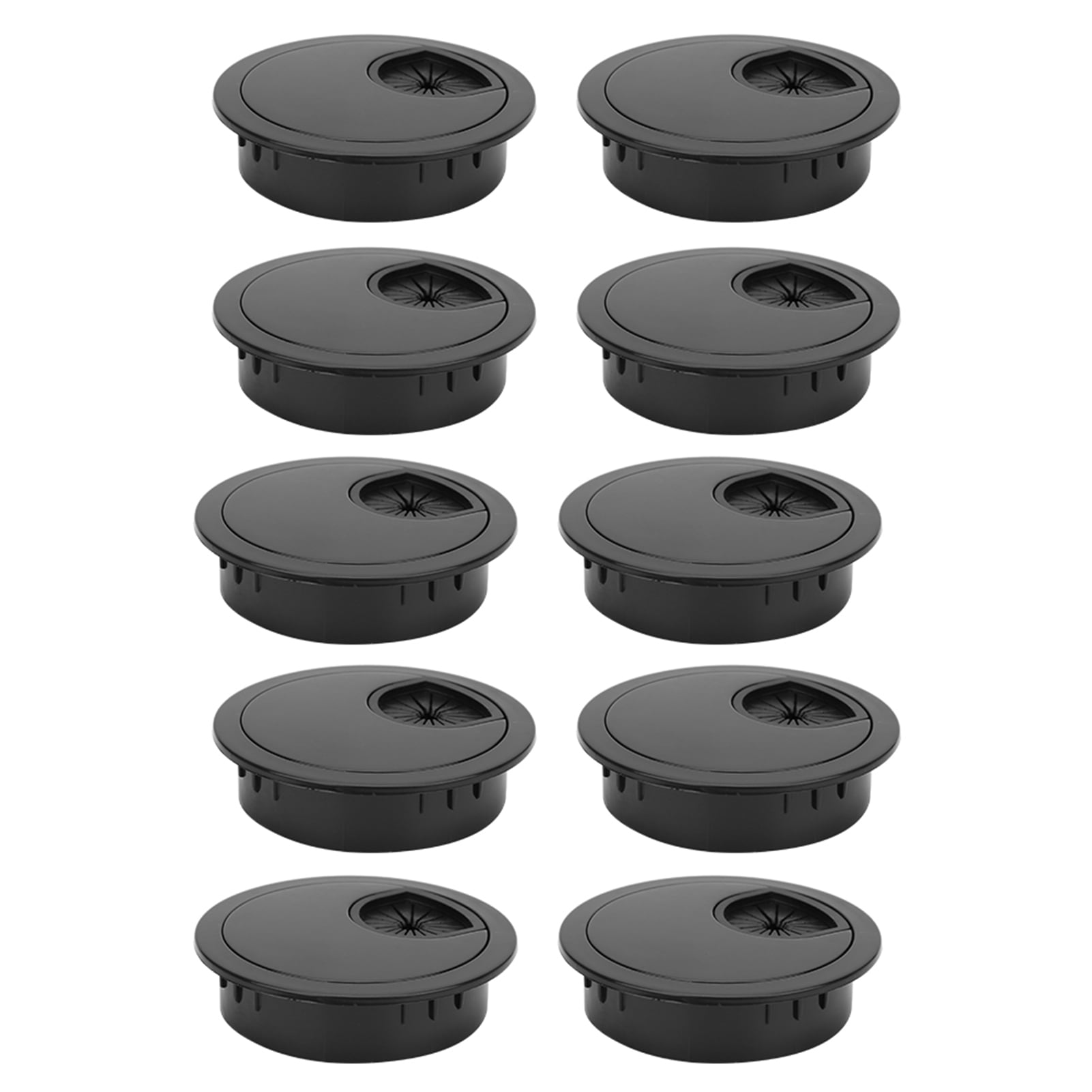 10 piezas de Pasacables de Plástico ABS Negro brillante para escritorio ...