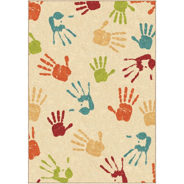 Orian Handprints Fun Kids' Area Rug - Walmart.com