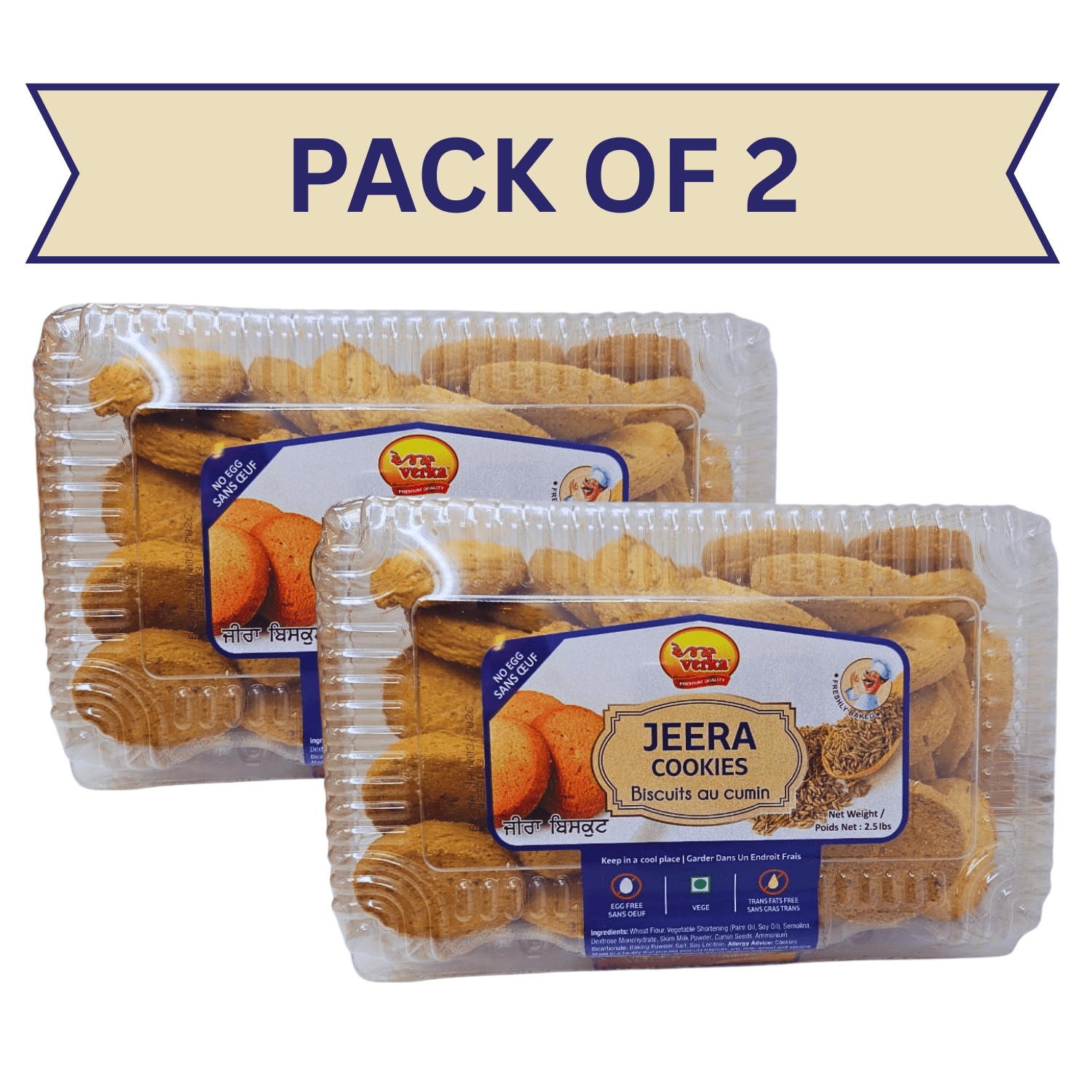 Click here for Verka Jeera Cookies 2.5lbs  Pack Of 2 5lb prices