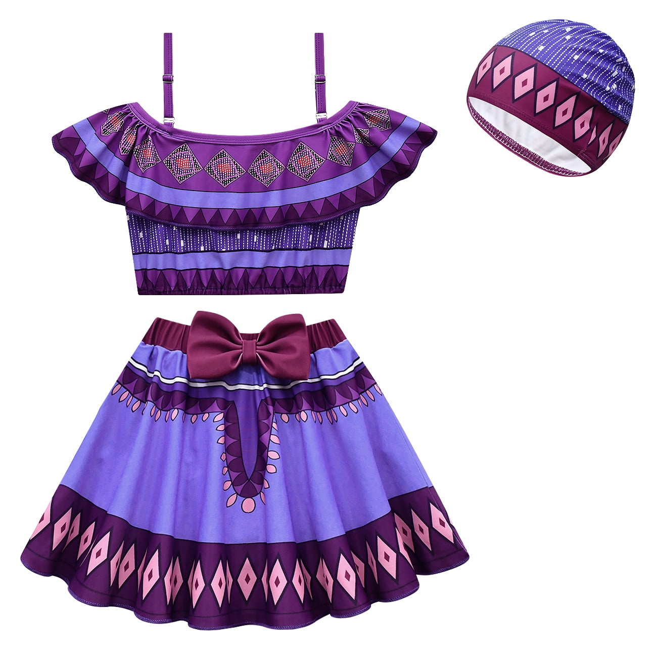 Girls Asha Swimsuit Two Pieces Ruffle Bathing Suit Princess Swimwear ...