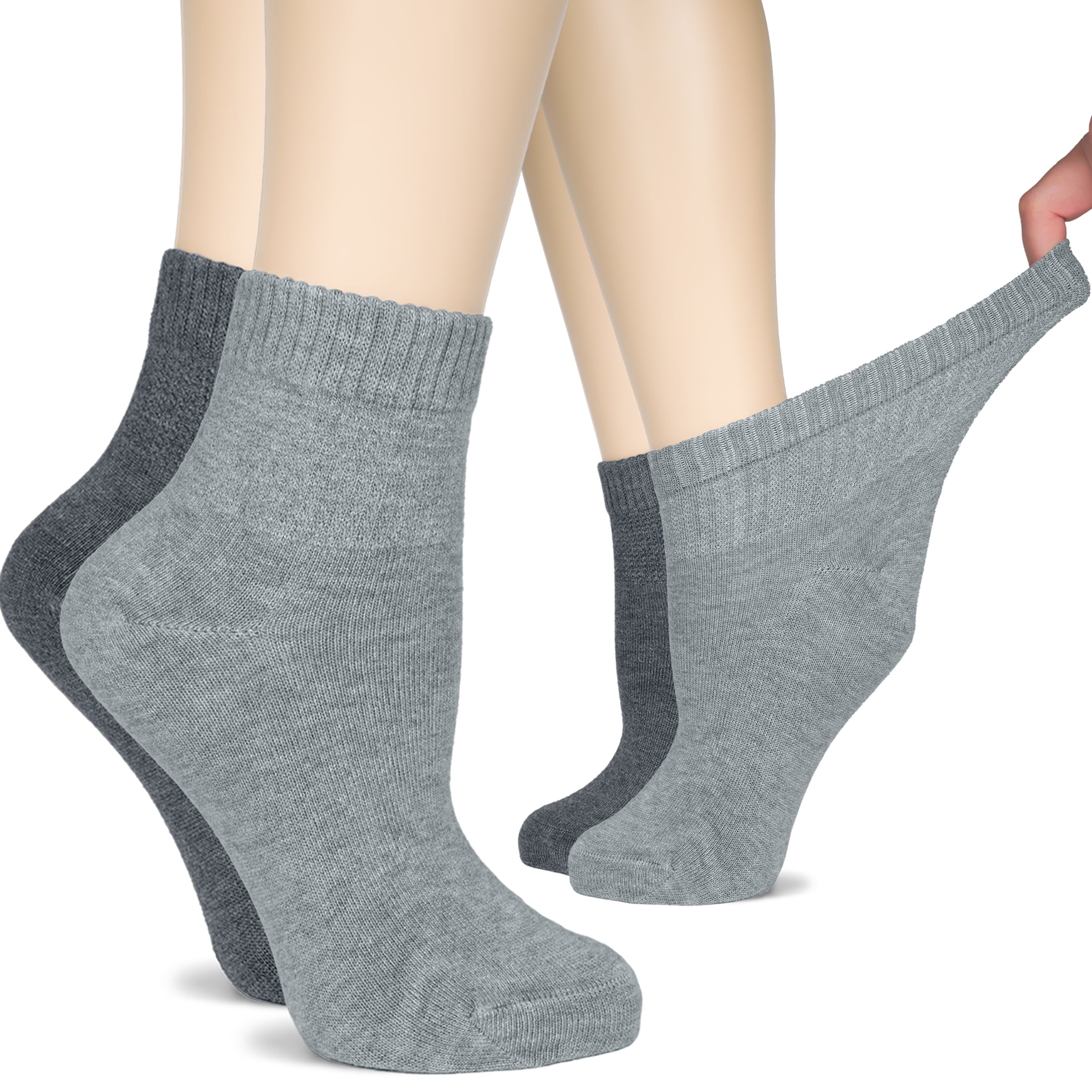 Hugh Ugoli Women's Bamboo Ankle Loose Fit Diabetic Socks, Soft ...