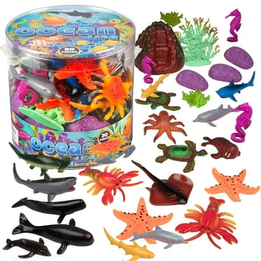 Sharks Toys Action Figure Bucket - 41 Piece Playset, 15 Unique Sculpts ...