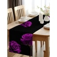 Burlap Table Runner 90 Inches Long, Purple Rose Blossom Floral Non-Slip ...