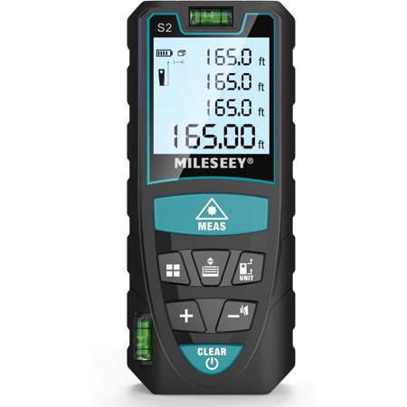 50m Laser Distance Meter, Mileseey by 2 Bubble Levels ±2mm Digital ...