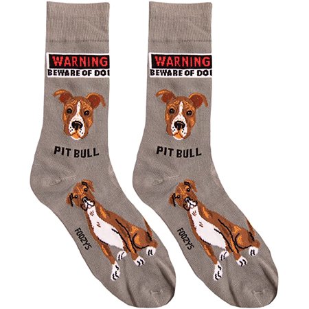 Foozy Crew Socks Novelty Pitbull Men Dogs Socks Funny Gift 2 Pack ...