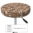 Wukai brown sloth family Bar Chair Covers,Barstool Covers Round ...