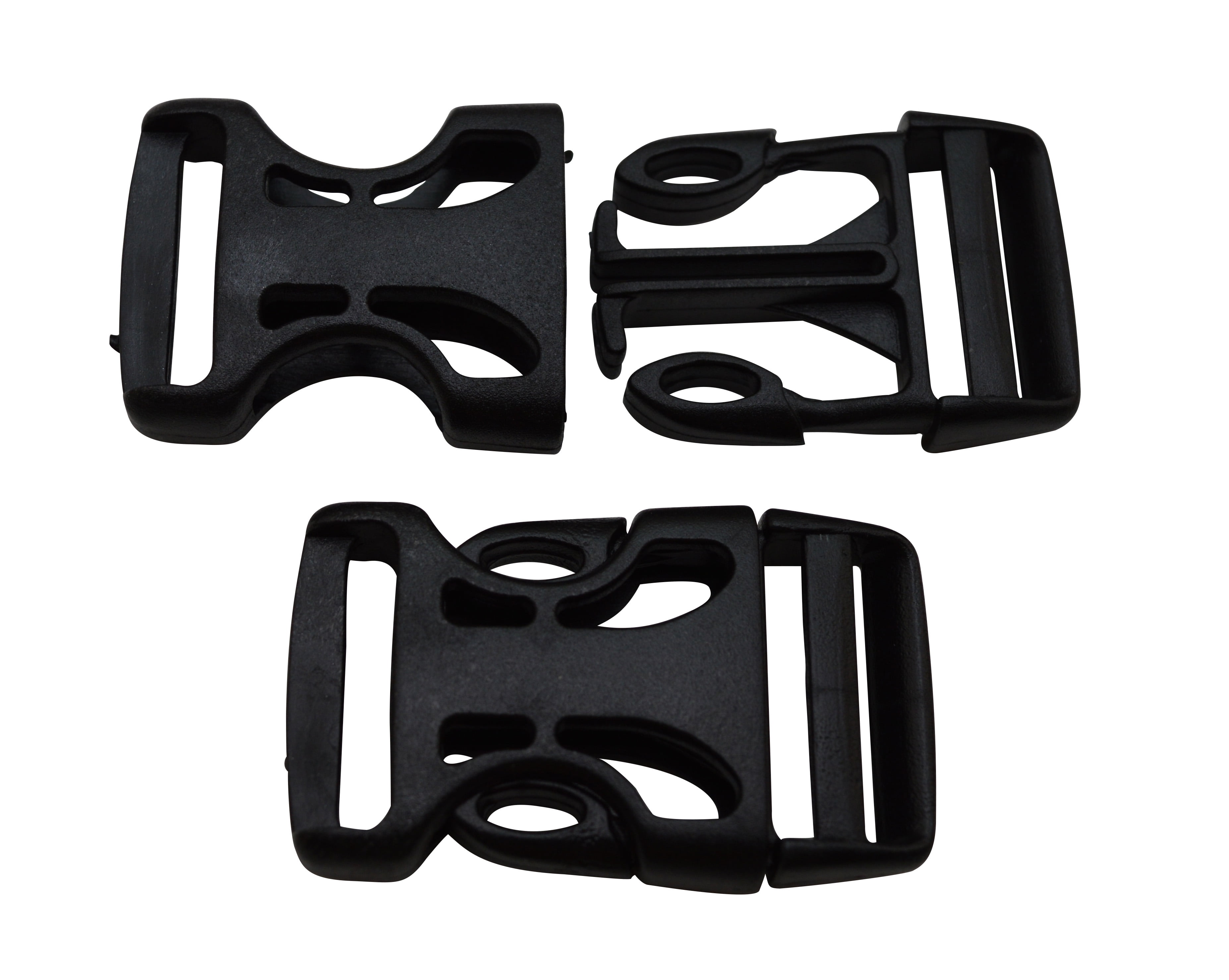 Fenggtonqii 1" Inner Width Black Plastic Curved Side Release Buckle One ...