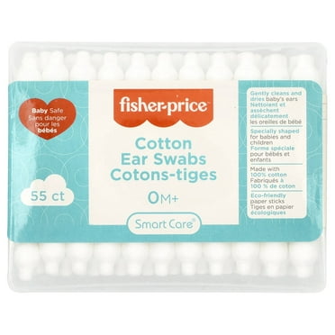 Johnson's Safe Infant Ear Swabs, Non-Bleached Cotton, 55 Ct, Kid Tips ...