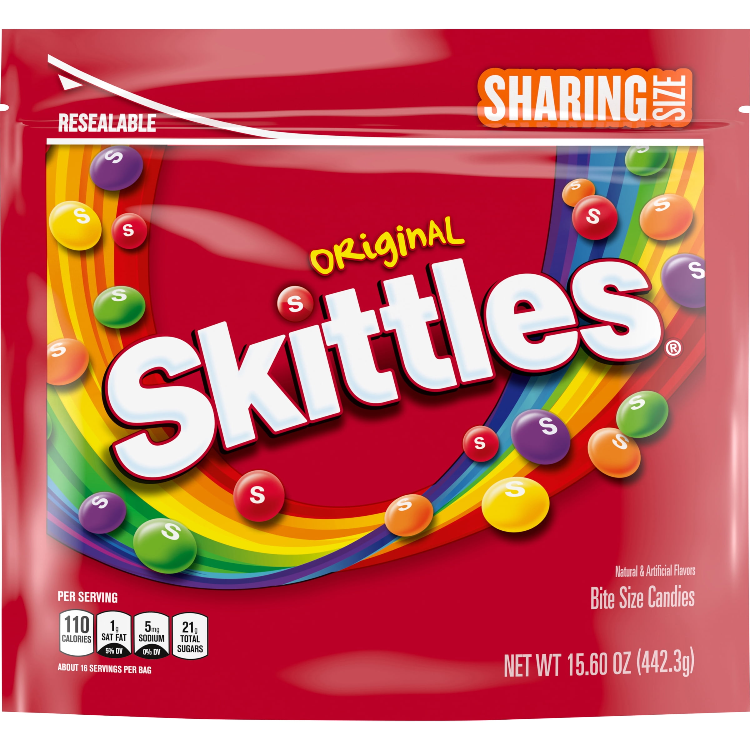 Skittles Original Chewy Candy Sharing Size Bag, 15.6oz - Walmart.com ...