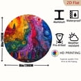 Abstract Round Metal Wall Art 8x8 Inch, Colorful Psychedelic Nebula ...