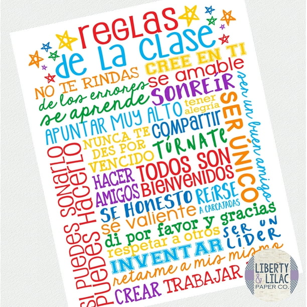 8x10" Spanish Classroom Rules Poster Reglas de la Clase Spanish ...