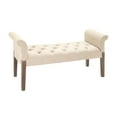Decmode 26 X 53 Inch Traditional Wooden Cleopatra Cushioned Bench ...