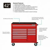 Westward Rolling Tool Cabinet, Red,Heavy Duty 32H855 - Walmart.com