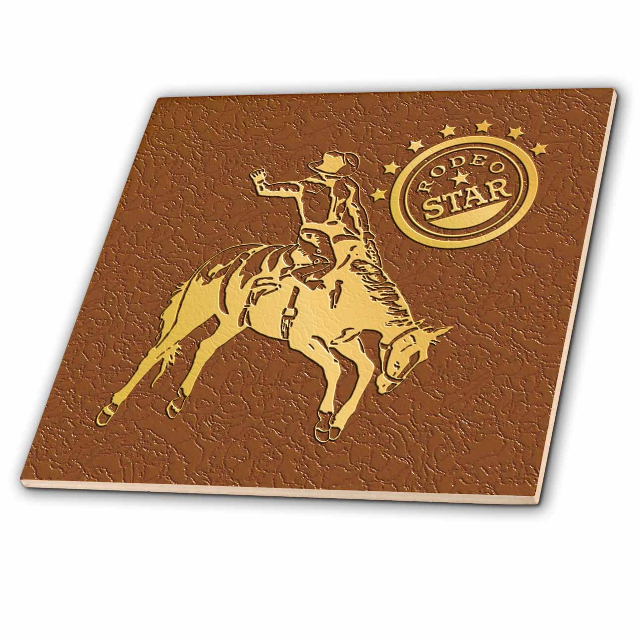 3dRose Photo of Rodeo Star Cowboy on Horse- not real texture or ...
