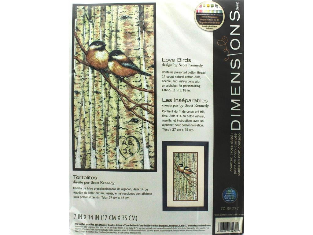 Dimensions Cross Stitch Kit 7x14 Love Birds - Walmart.com