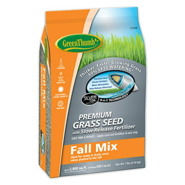DLF 213106 7 lbs Green Thumb Fall Turfgrass Seed Mixture - Walmart.com ...