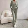 Aellinatey Women Ribbed Knitted Outfits V Neck Sweater Wide Leg Pant ...