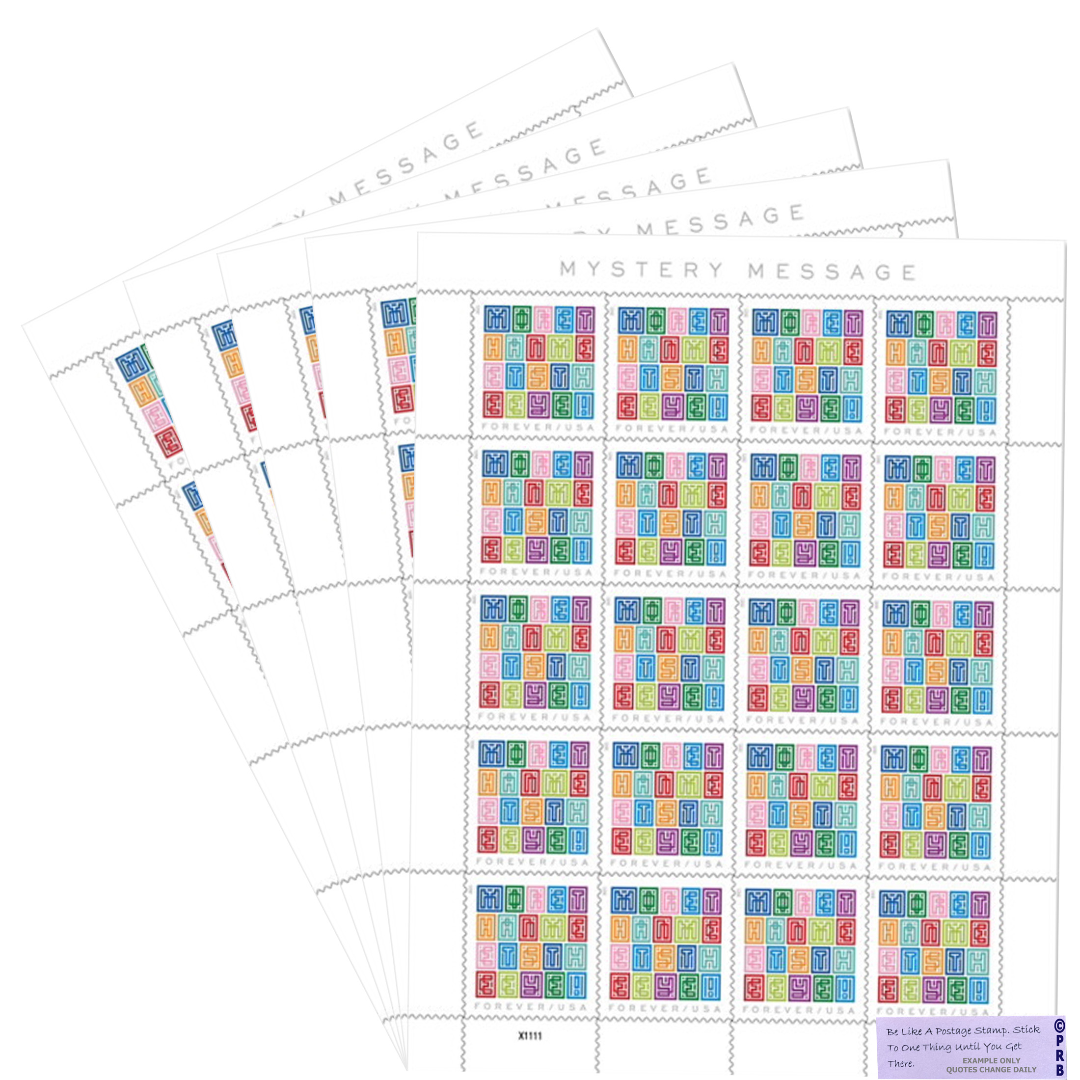 Mystery Message USPS Forever Postage Stamp 5 Sheets of 20 US First ...