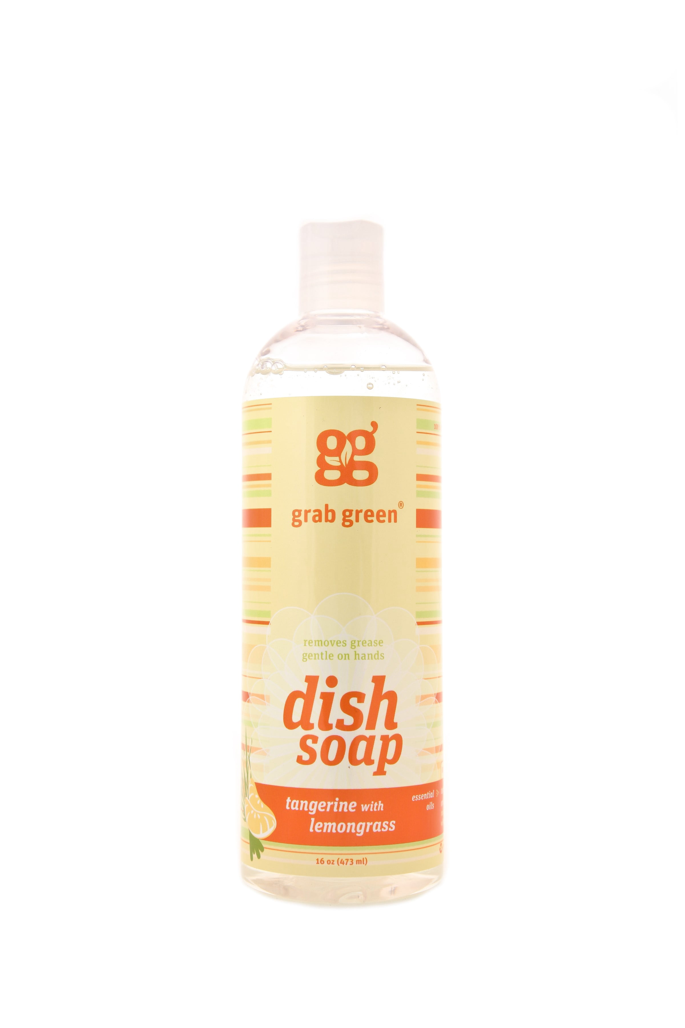 Grab Green Naturally-Derived, Biodegradable Liquid Dish Soap, Tangerine ...